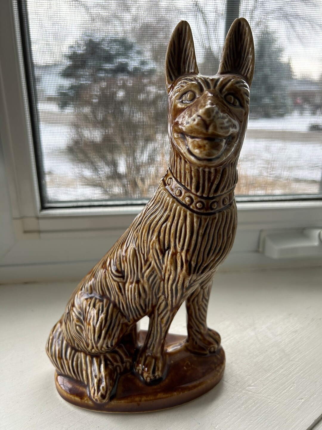 Vintage Ceramic German Shepherd Dog Figurine - Etsy