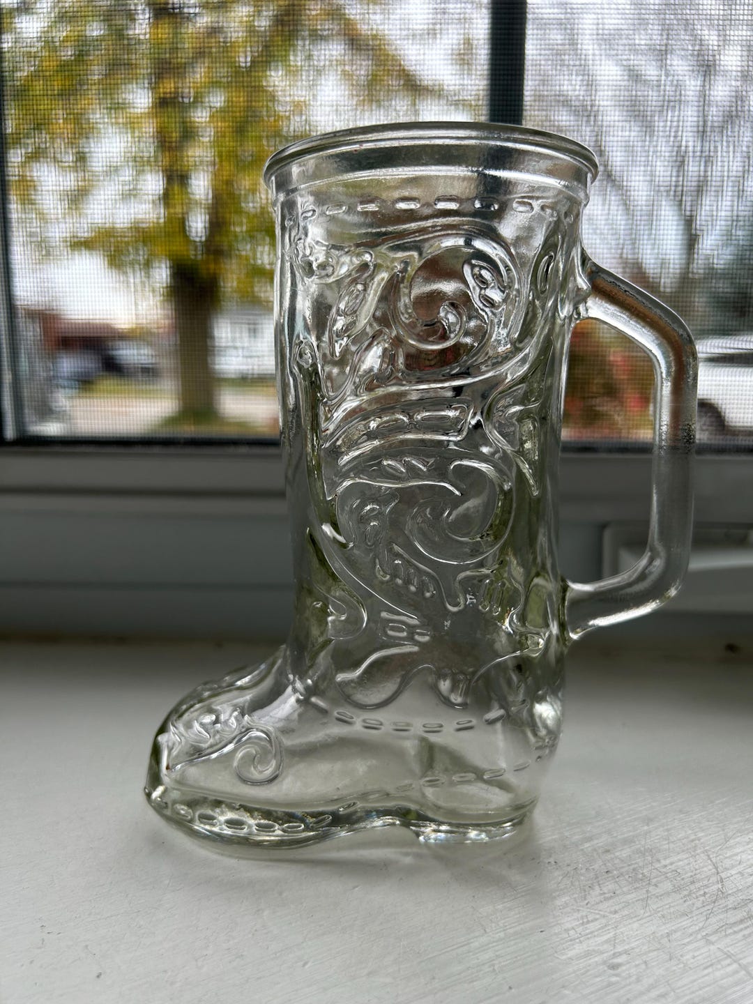 Vintage Clear Glass Cowboy Boot Drinking Beer Mug, Boot Mug - Etsy