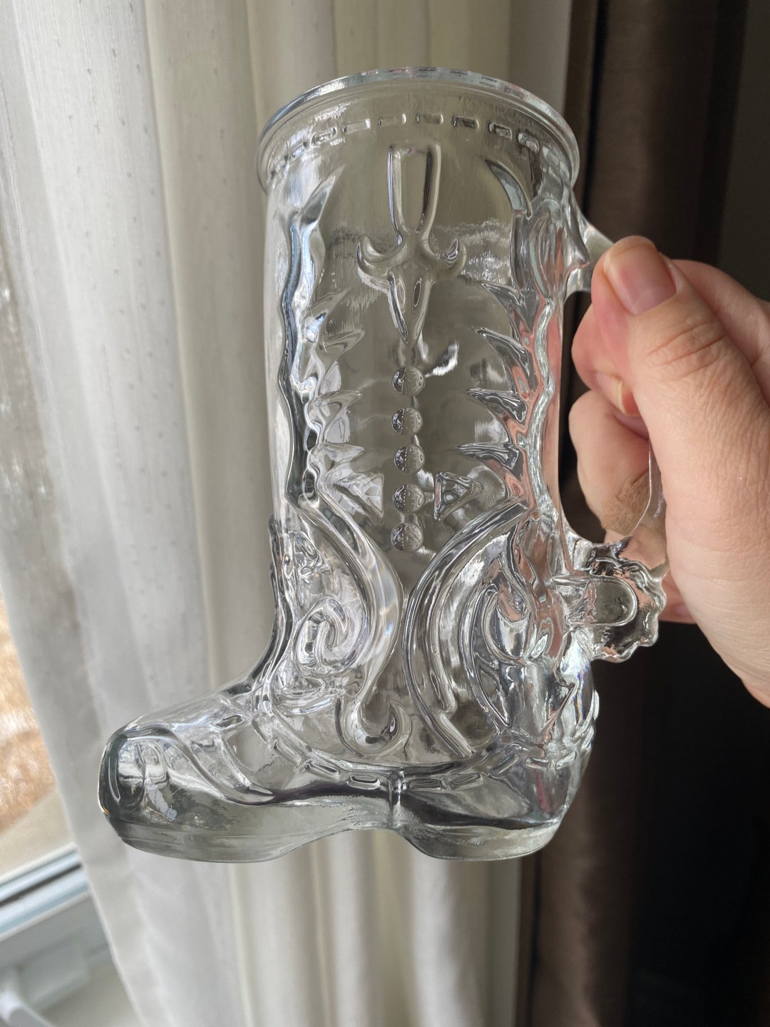 Vintage Clear Glass Cowboy Boot Drinking Beer Mug, Libbey of Canada - Etsy