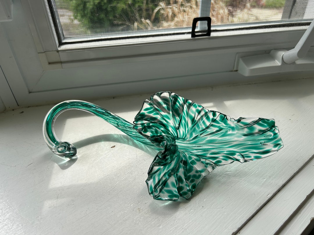 Vintage Long Stem Glass Flower, Art Glass, Hand Blown Glass Flower - Etsy