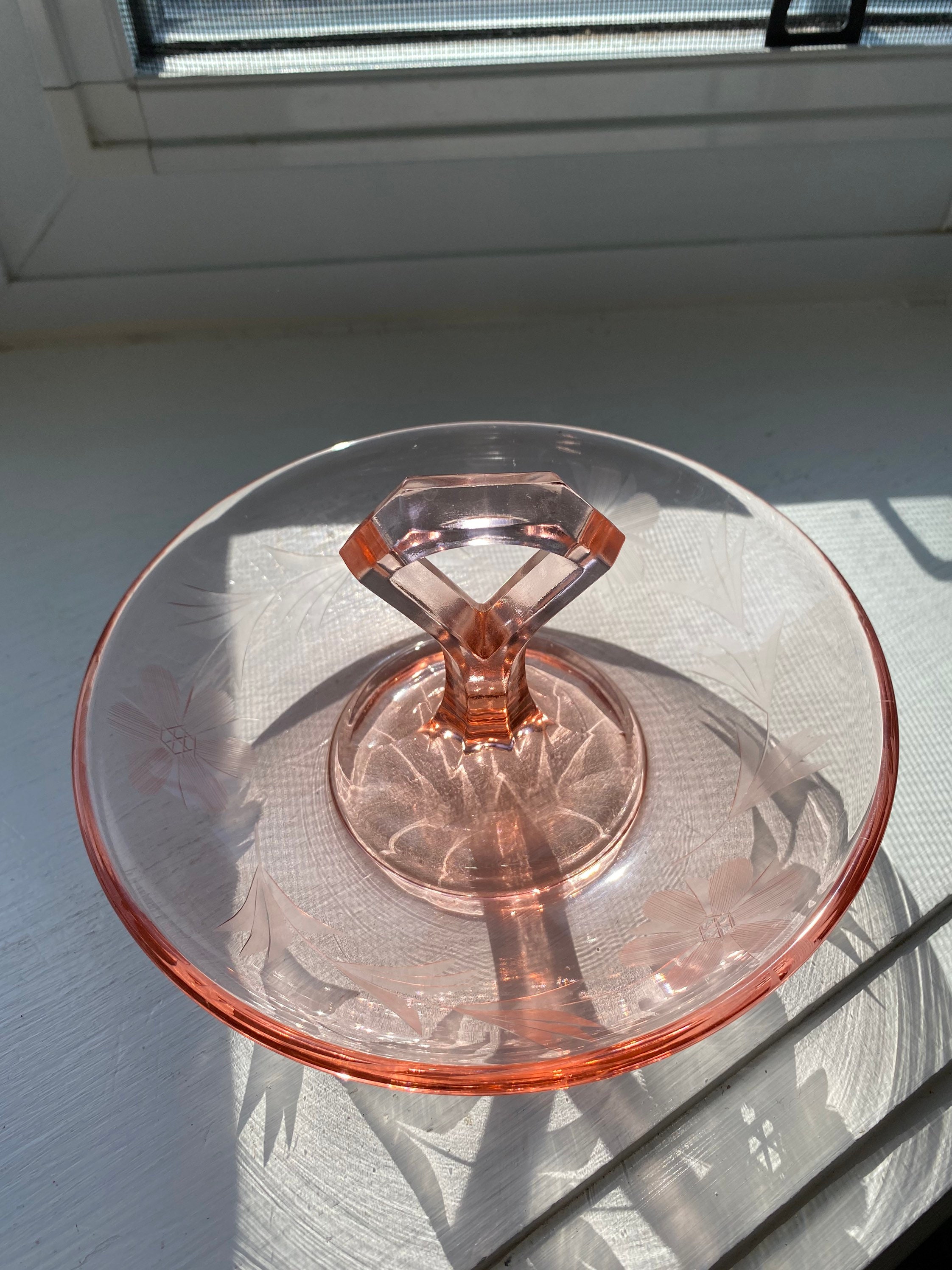 Vintage Hughes Cornflower Pink Candy Dish Bowl With Handle // Jewellery ...