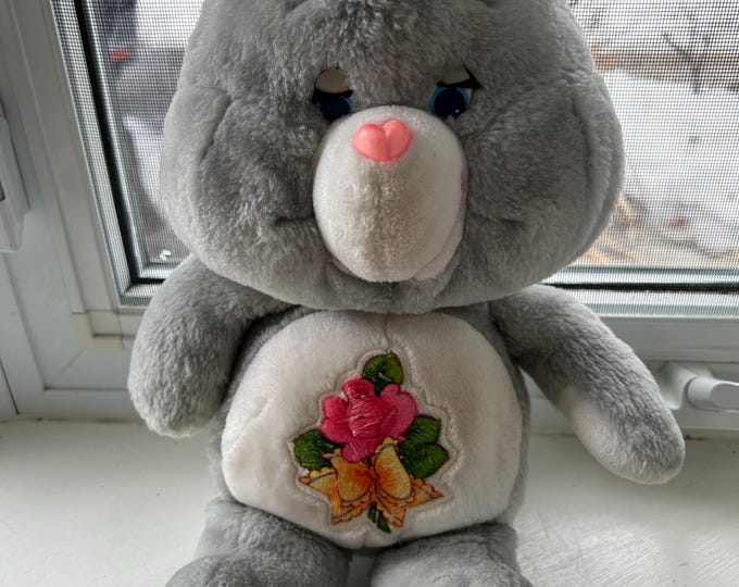 Vintage Care Bears Grams Bear, Grandma Grey Plush 15” Kenner Teddy ...