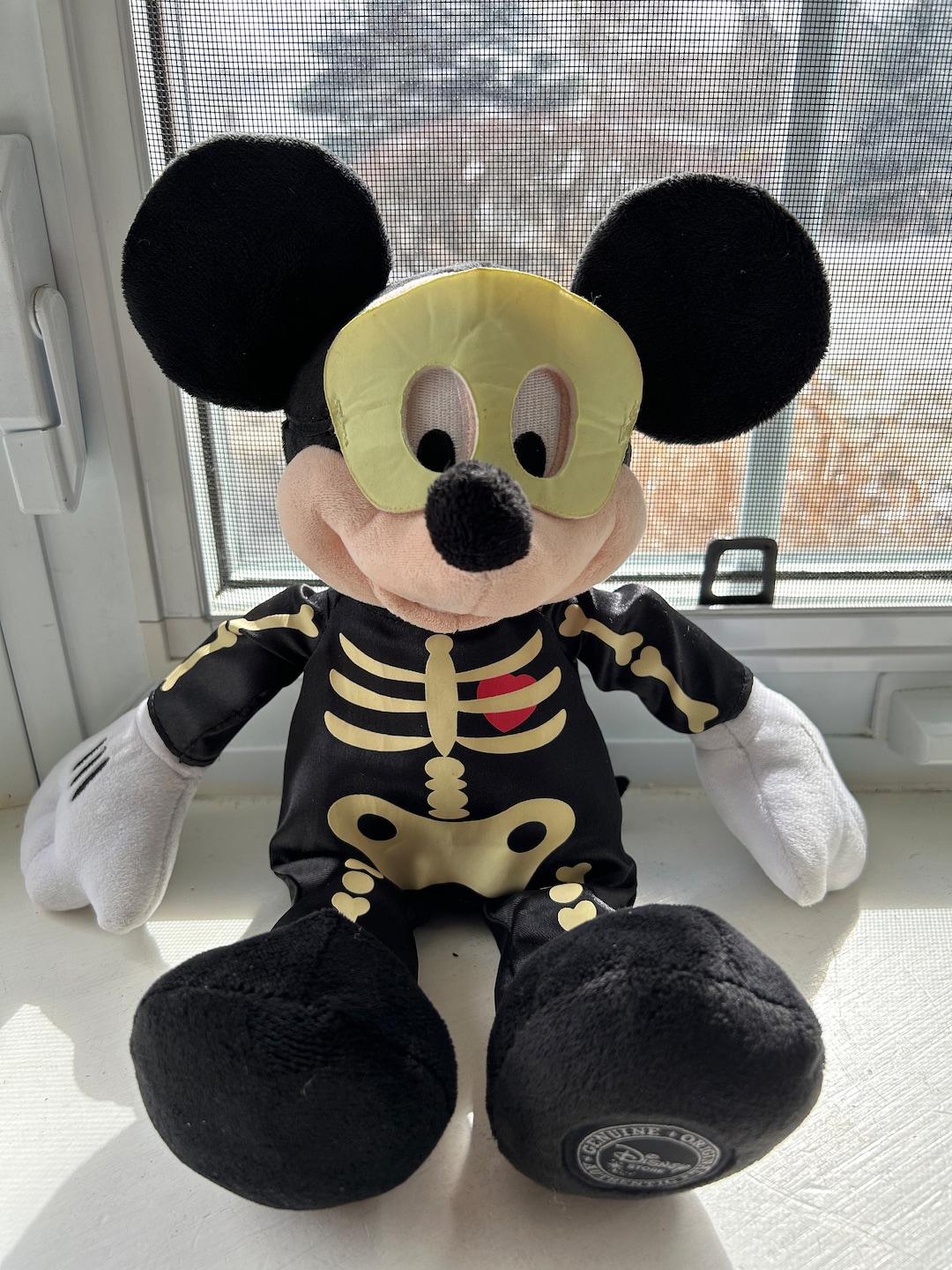 Disney Store Mickey Mouse Halloween Skeleton Costume Plush Toy ...