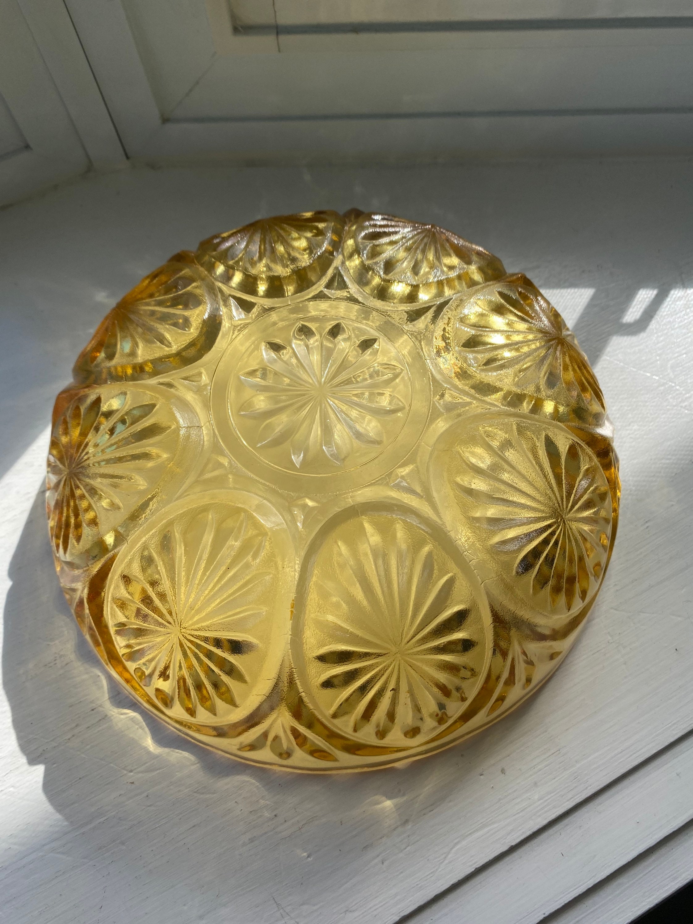 Vintage Amber Glass Bowl Indiana Glass Serving Bowl | Etsy