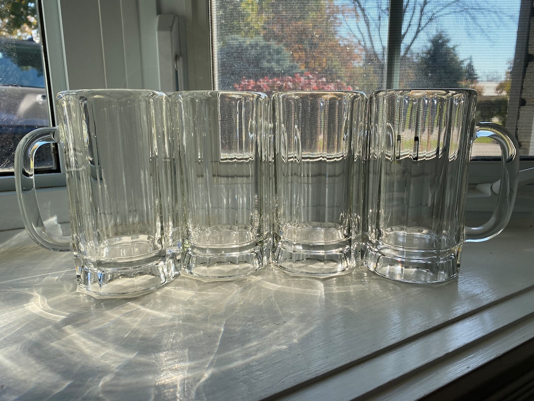 Vintage Libbey Beer Mugs, Heavy Glass Beer Mugs With “D” Shaped Handle ...