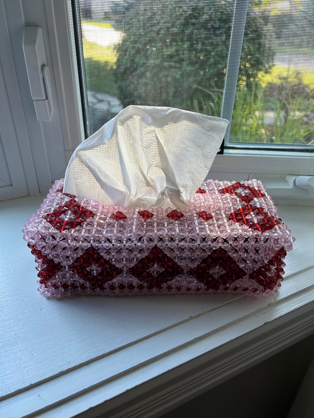 Vintage Beaded Tissue Box Cover, Fancy Kleenex Box Cover, Retro, MCM ...