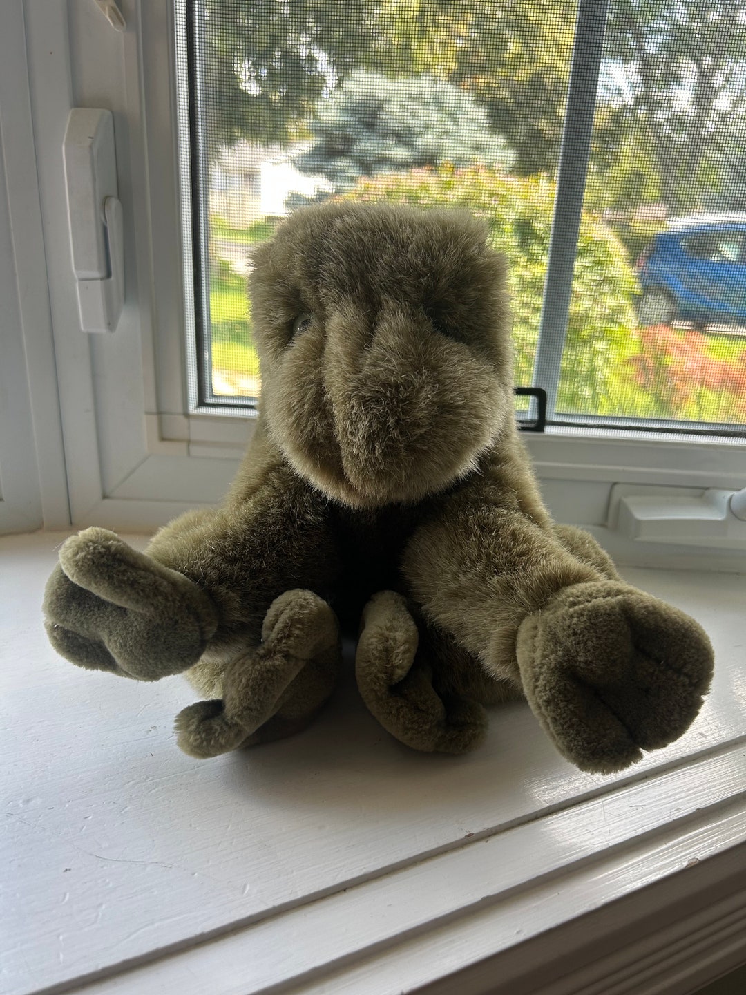 Vintage Gund 1985 Croaking Ribbet Frog, Soft Plush Toy, Green 1980s ...