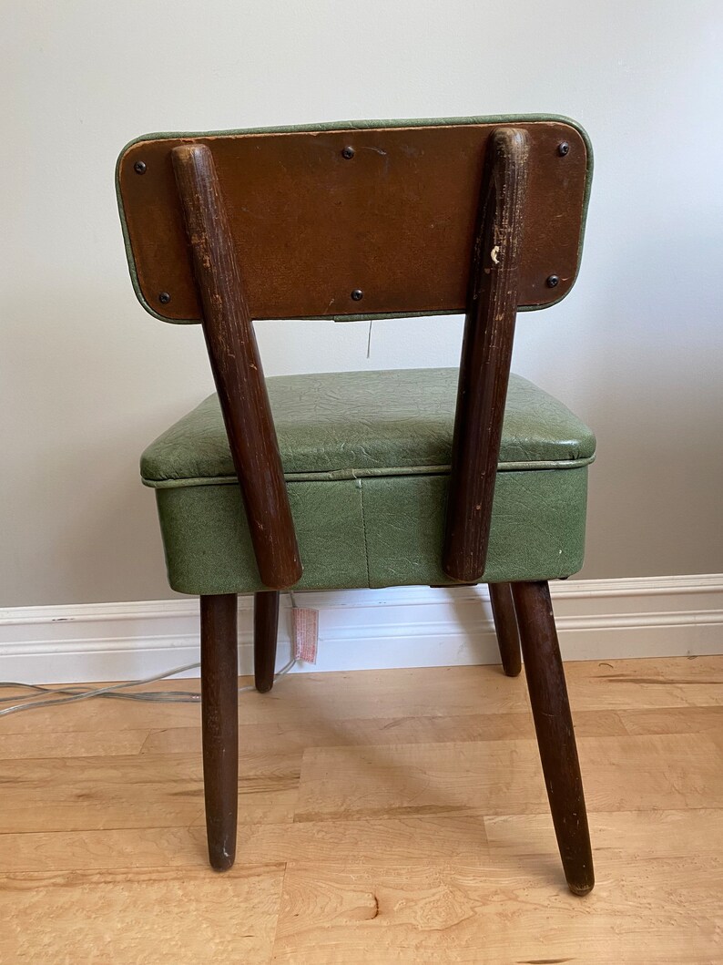 Mid Century Modern Sewing Bench Chair With Storage Compartment - Etsy