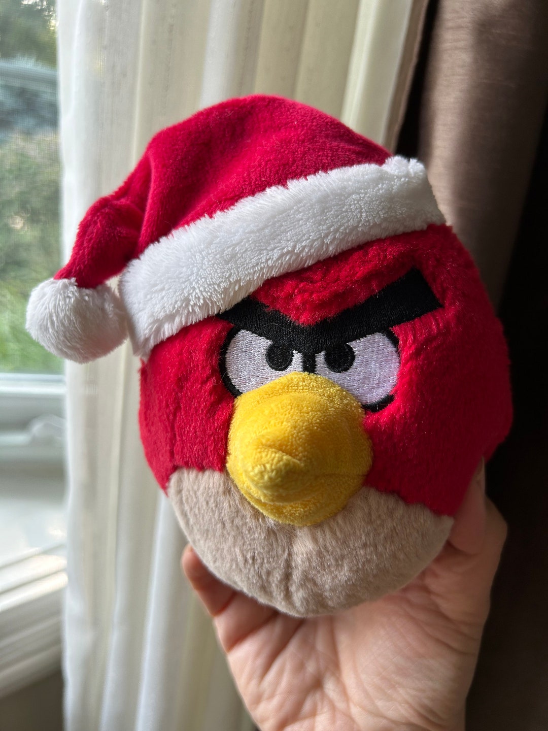 Angry Birds Terence Red Bird Plush With Santa Hat, Stuffed Animal, Bird ...