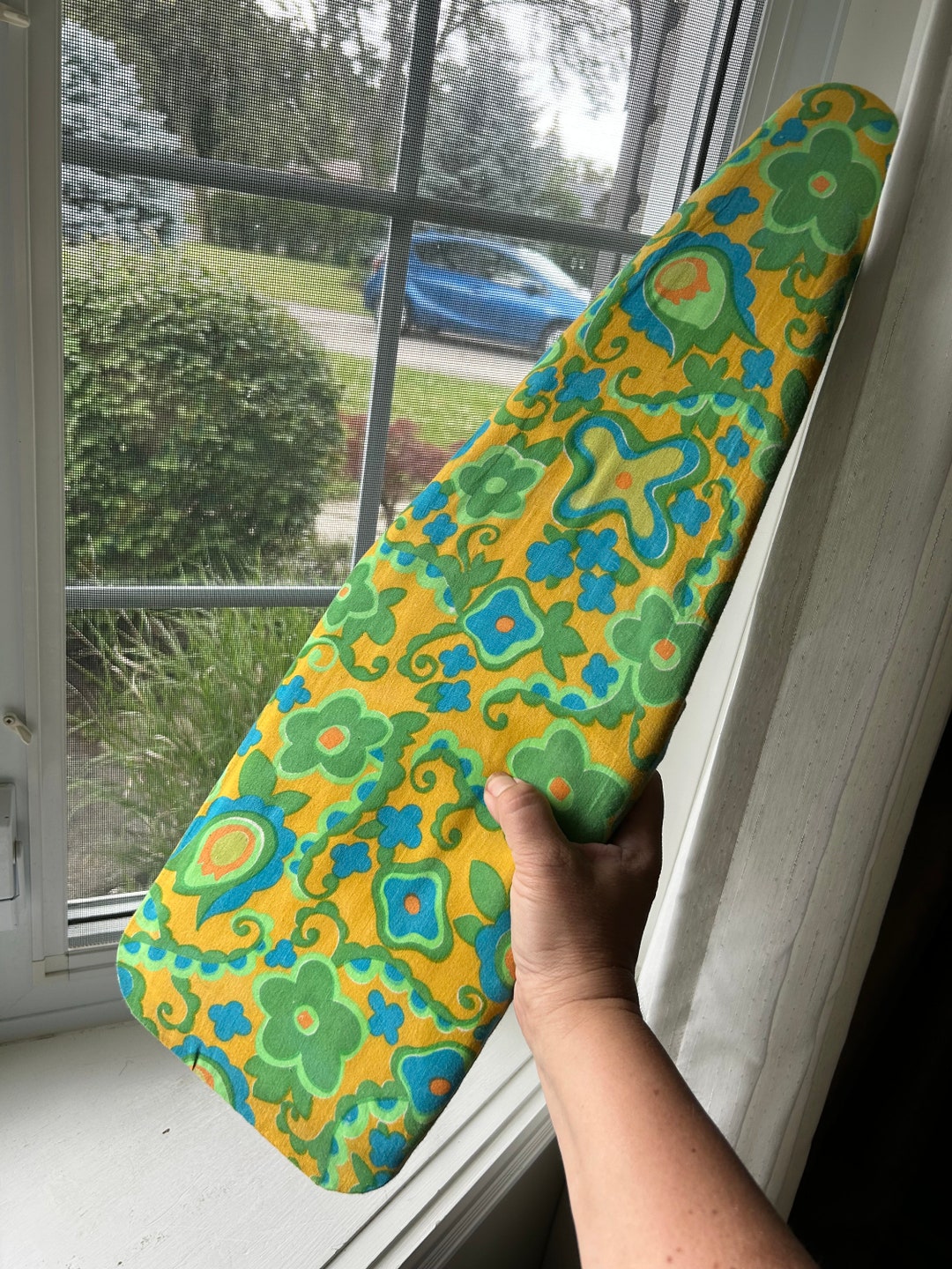 Vintage Sleeve Ironing Board With Retro Fabric Cover, Groovy Floral ...