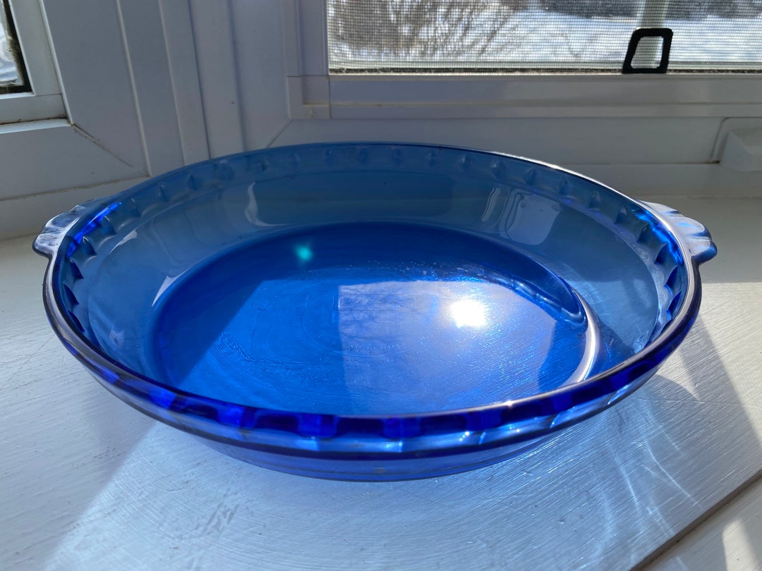 Vintage Pyrex Cobalt Blue Deep Dish Pie Plate 229 Full Size 9 1/2 Blue ...