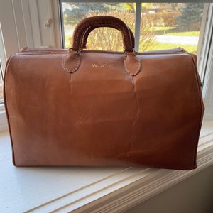 Vintage Brown Leather Doctors Bag, House Calls Bag, Physician Bag ...