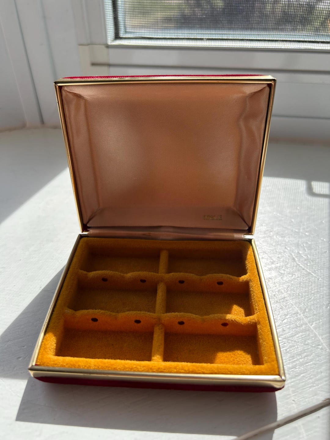 Vintage Mele Velvet Case, Red Velvet Weekender Travel Jewellery Box ...