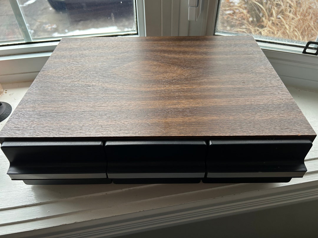 Vintage Cassette Cabinet 3 Drawer Wood & Plastic 36 Tape Holder Storage ...