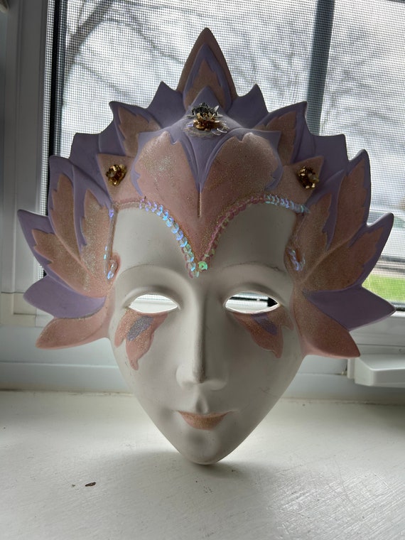 Vintage Berco Theater Porcelain Clay Face Mask Wall H… - Gem