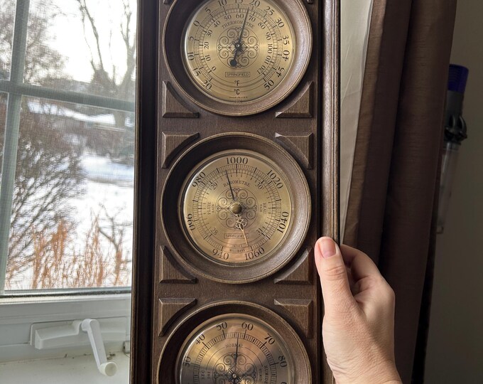 Vintage Springfield Thermometer, Barometer and Humidity Meter, Made in ...