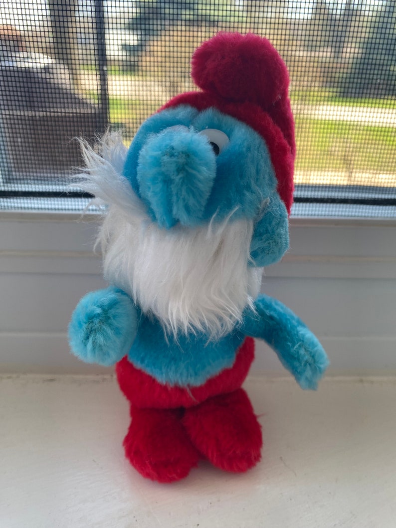Vintage Papa Smurf Toy by Ganz Bros, Vintage PEYO 1981 Wallace Berrie ...