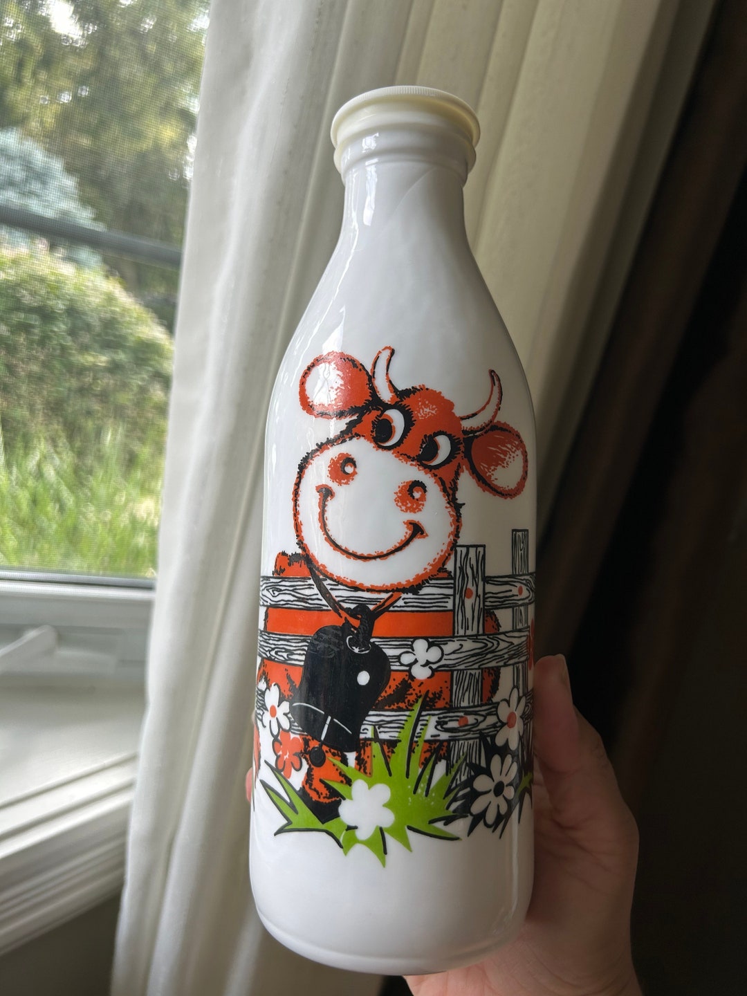 Vintage Egizia Milk Bottle With Adorable Cow, Cowbell - Etsy