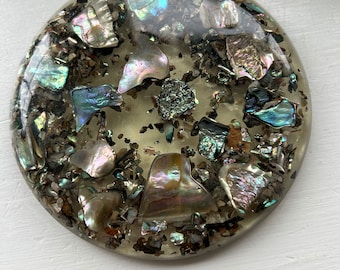 Vintage 1970’s Mid-century Lucite Abalone Shell Trivet. Retro Kitchen ...