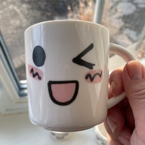 4 Mugs With Winking Face and Kissing Smoochie Face - Etsy