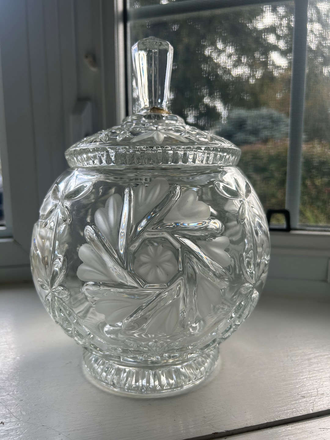 Vintage Crystal Cookie Jar, Bohemia Glam, Lidded Cookie Jar, Made in ...