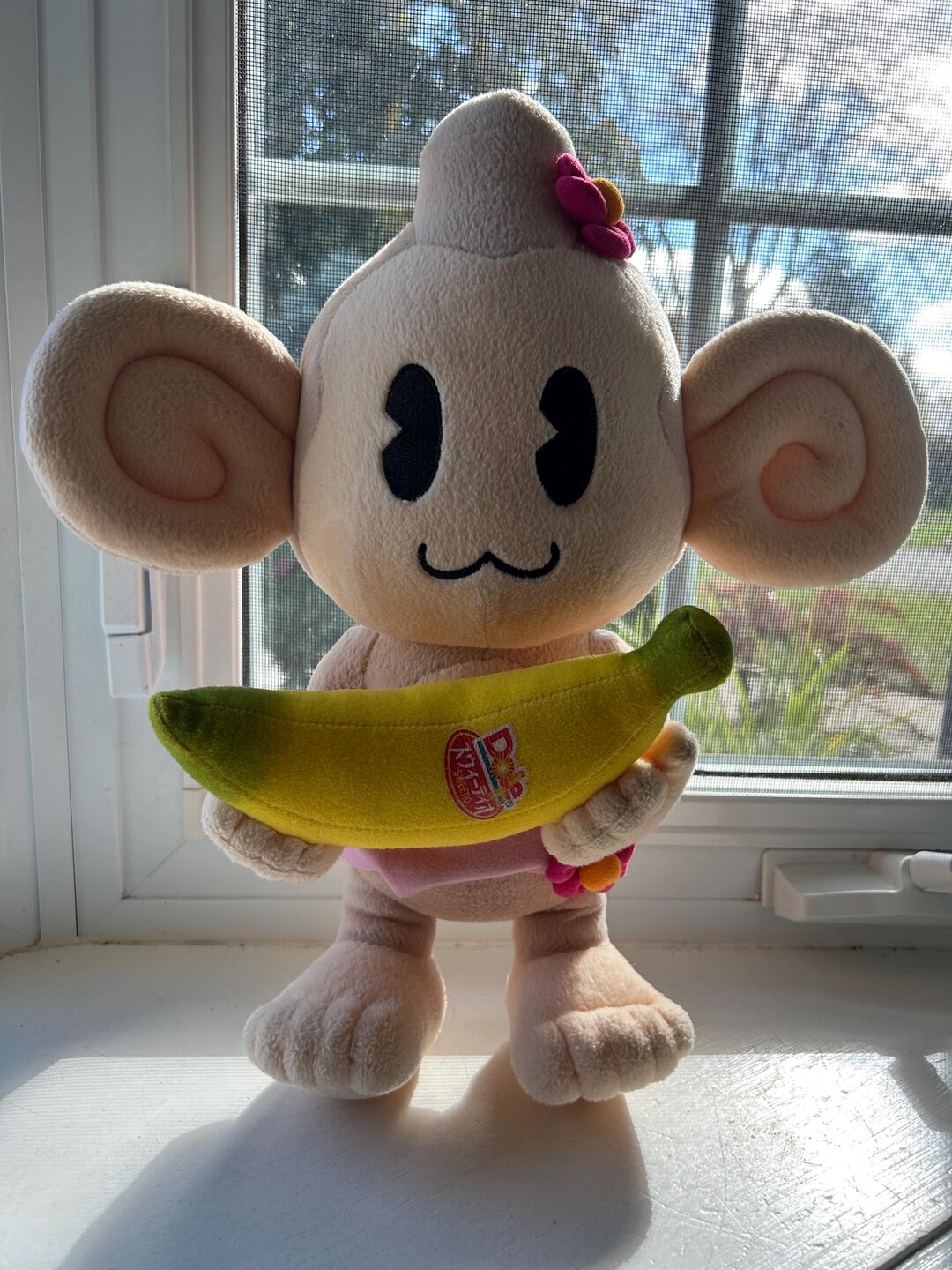 Meemee From Super Monkey Ball Plush, Holding A Banana, Stuffed Monkey ...