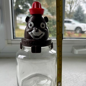 Vintage Bosco Bear Chocolate Syrup Coin Bank Jar, 1950’s - Etsy
