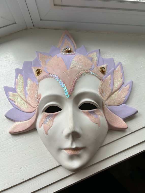 Vintage Berco Theater Porcelain Clay Face Mask Wall H… - Gem