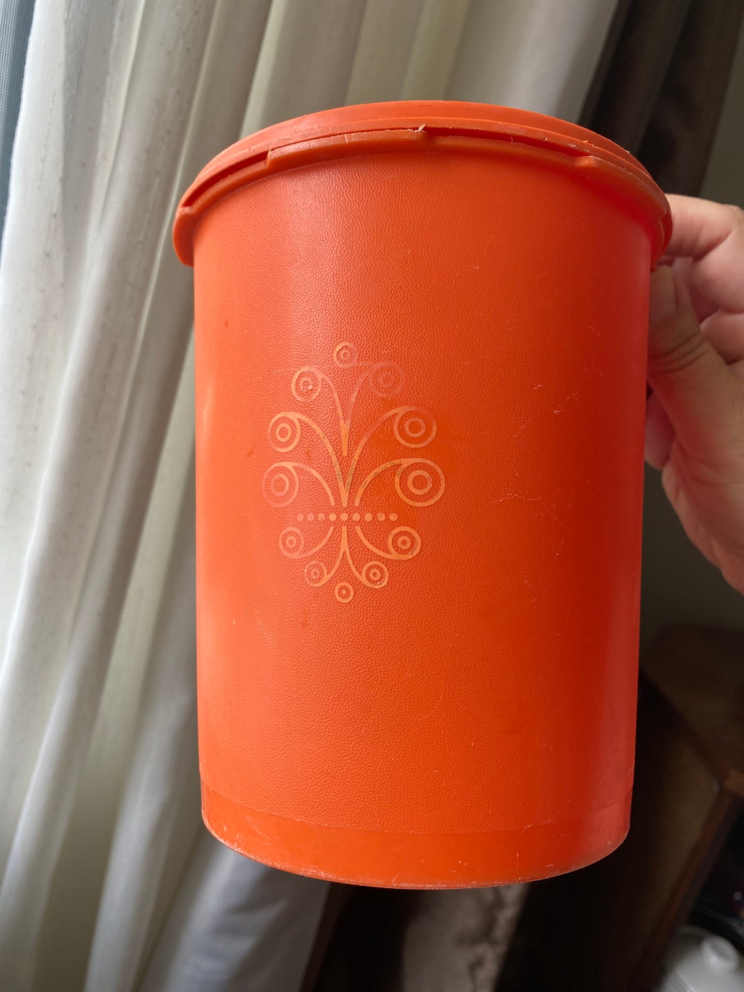 Vintage Tupperware Orange Canister 809-13 - Etsy