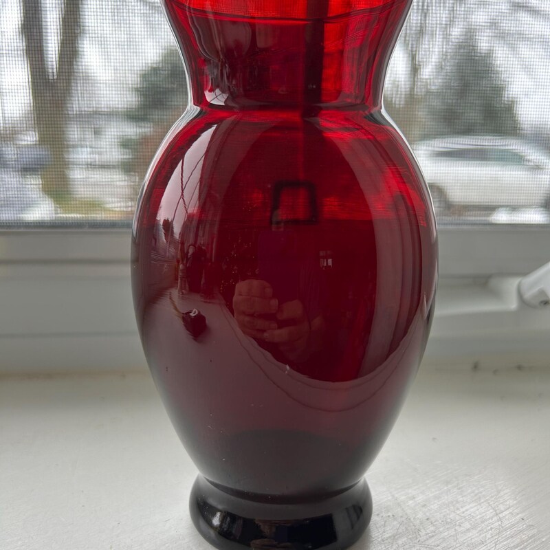 Ruby Red Vase - Etsy