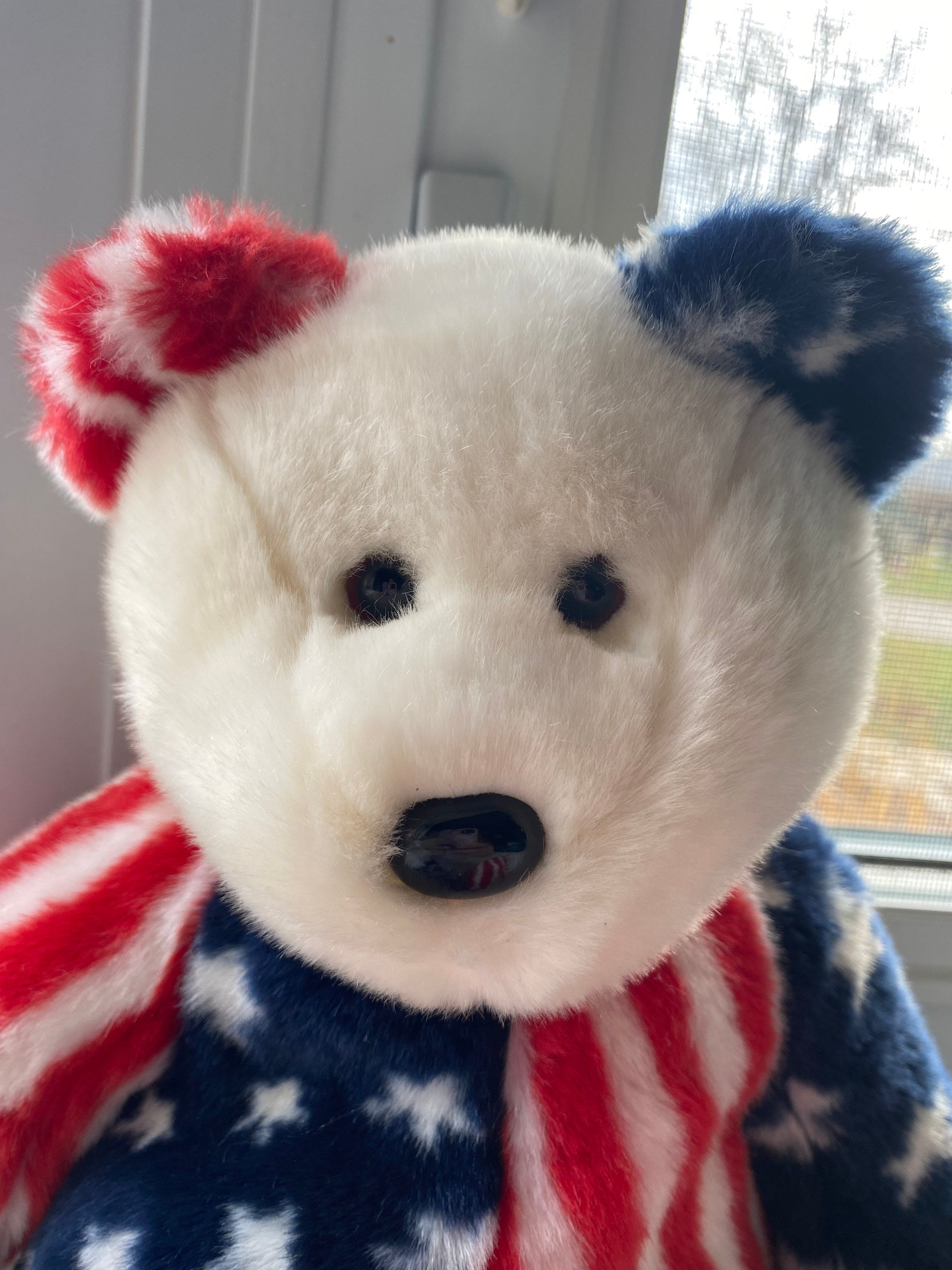 Vintage TY Beanie Babies Beanie Buddies “Spangle” the American Bear ...
