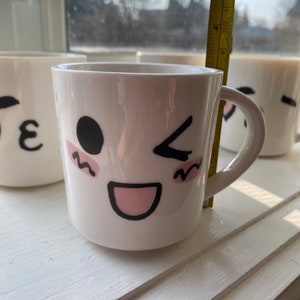 4 Mugs With Winking Face and Kissing Smoochie Face - Etsy