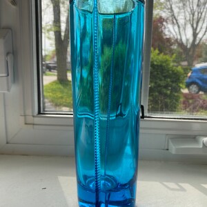 MCM Blue Glass Vase, Art Deco Blue Glass Vase, Blue Glass - Etsy