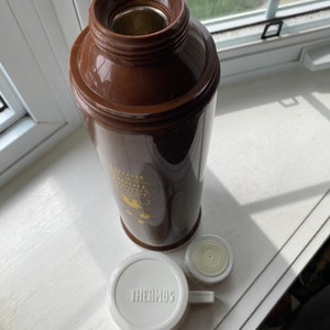 Vintage Brown Plastic Tim Horton Thermos With Timbits, Canadian Thermos ...