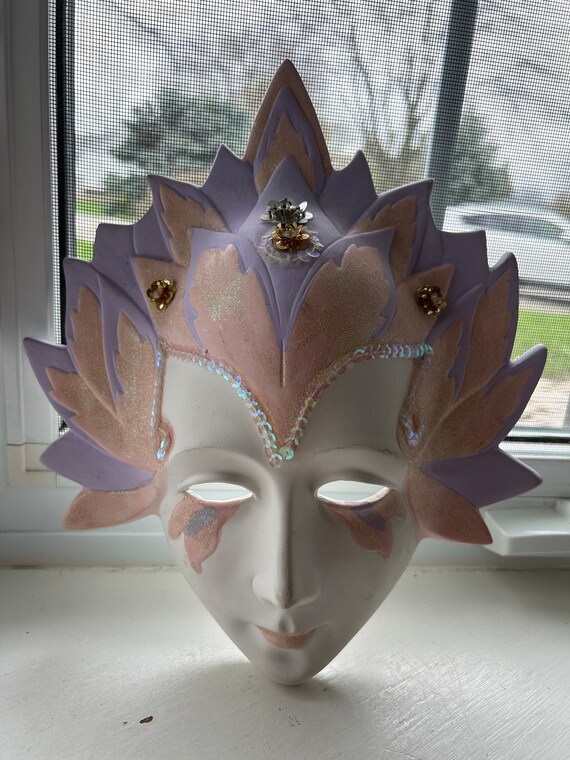 Vintage Berco Theater Porcelain Clay Face Mask Wall H… - Gem