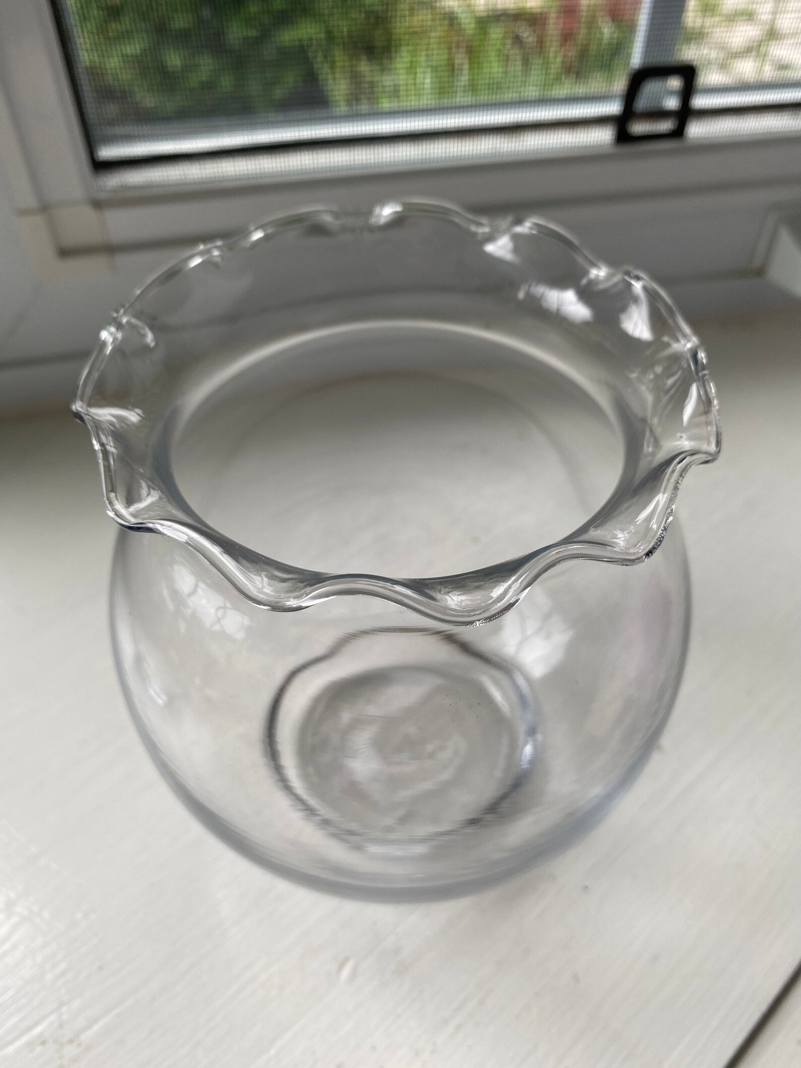 Vintage Clear Glass Round Vase Fluted Rose Bowl Small Fluted - Etsy