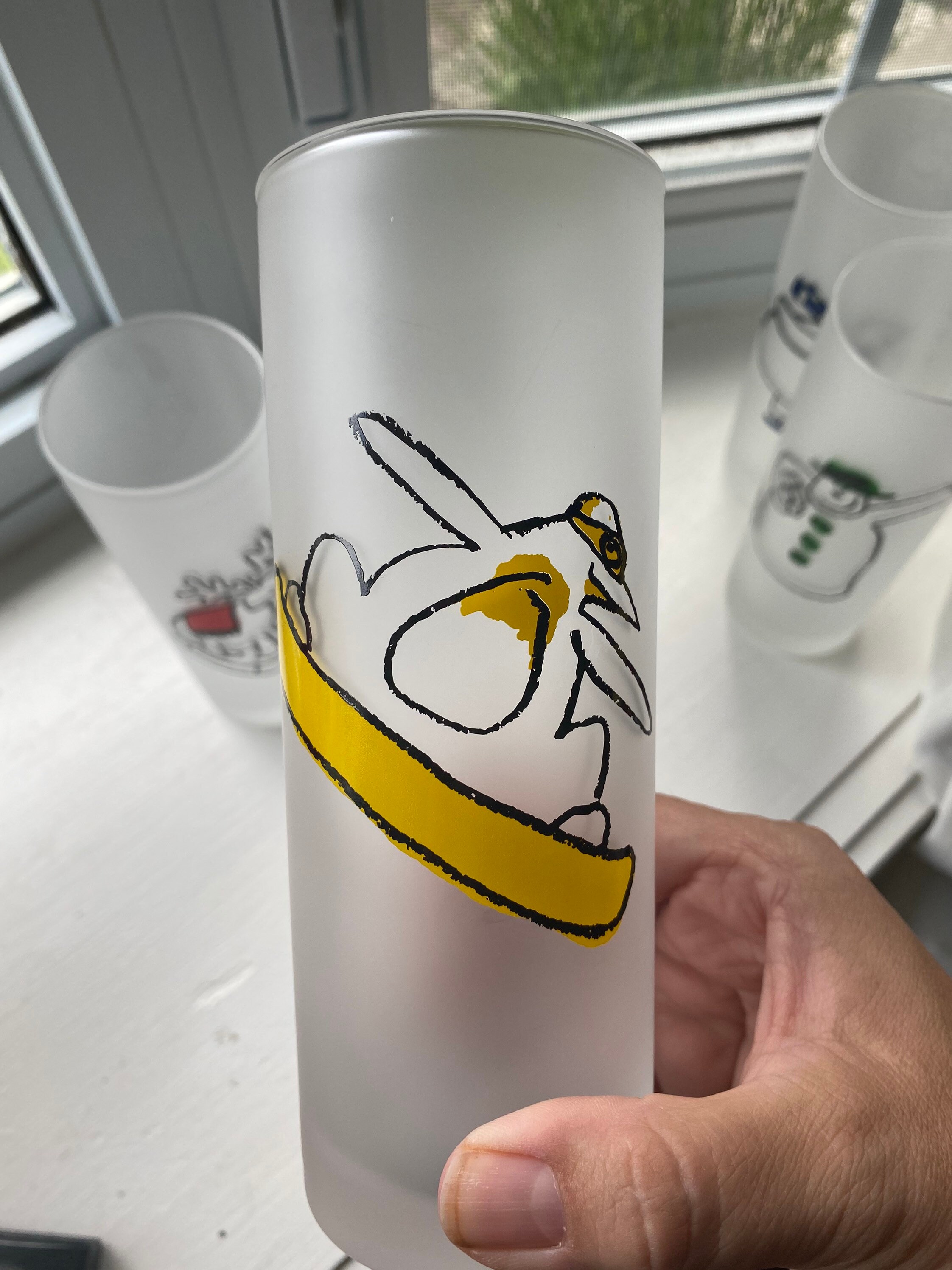 Vintage Tall Frosted Drinking Glasses Made by Dartington | Etsy