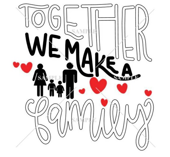 Together we make a family with stick figures | Etsy
