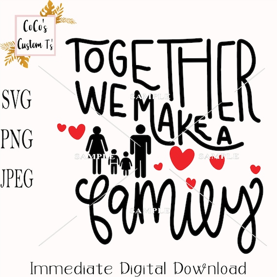 Together We Make a Family With Stick Figures | Etsy