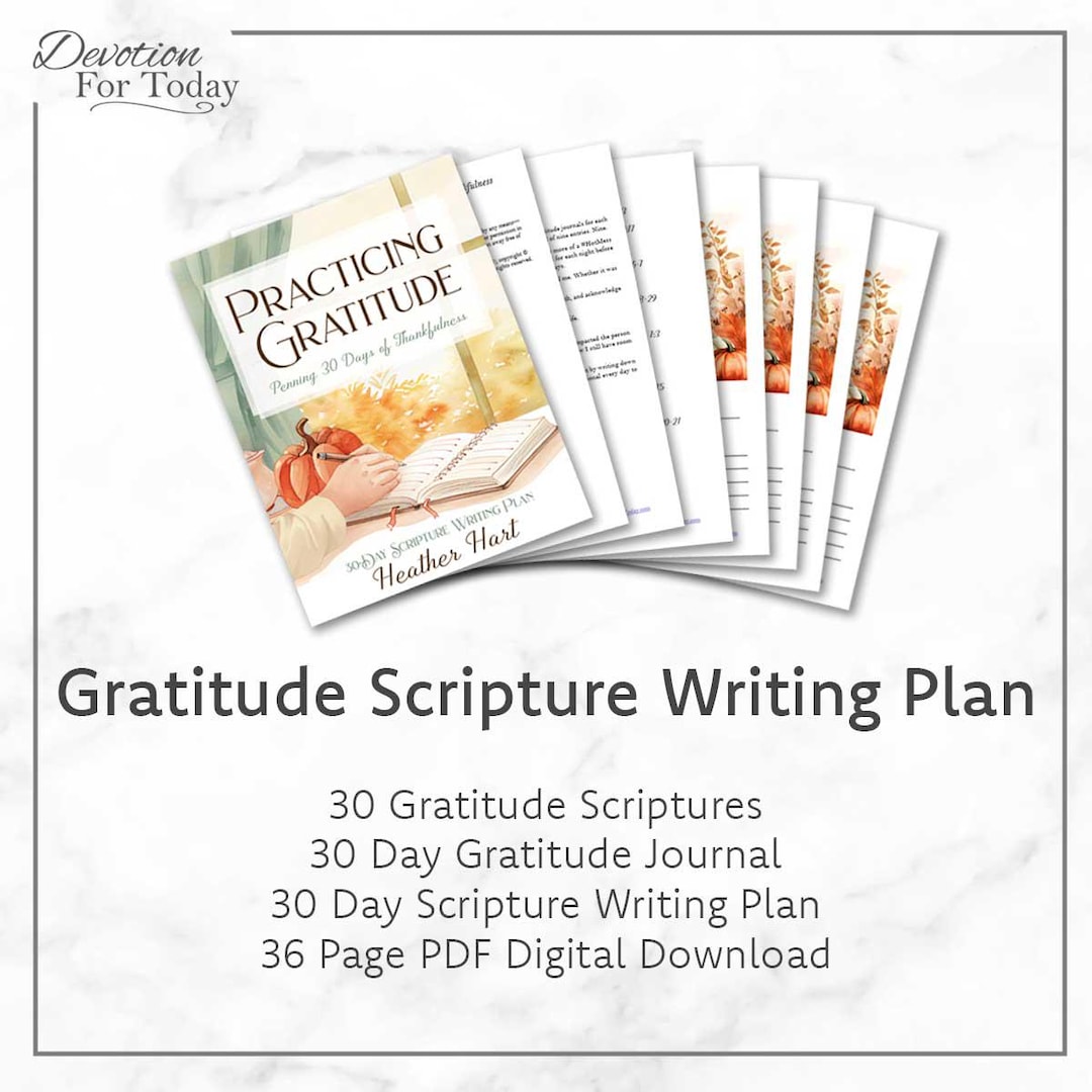 Gratitude Scripture Writing Plan | 30-day Bible Journal (PDF Download ...