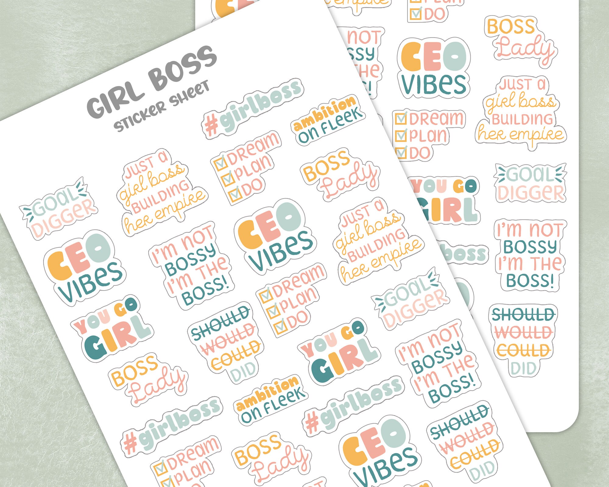 Scrapbooking Paper, Party & Kids Female Empowerment Stickers Girl Boss ...