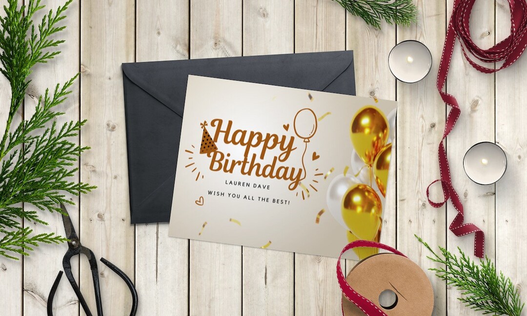 Editable Happy Birthday Greeting Card Printable Birthday - Etsy