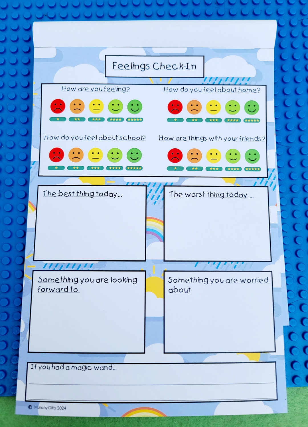 Feelings Check in Pad for Children , Mood Tracker, Emotions, Kids ...