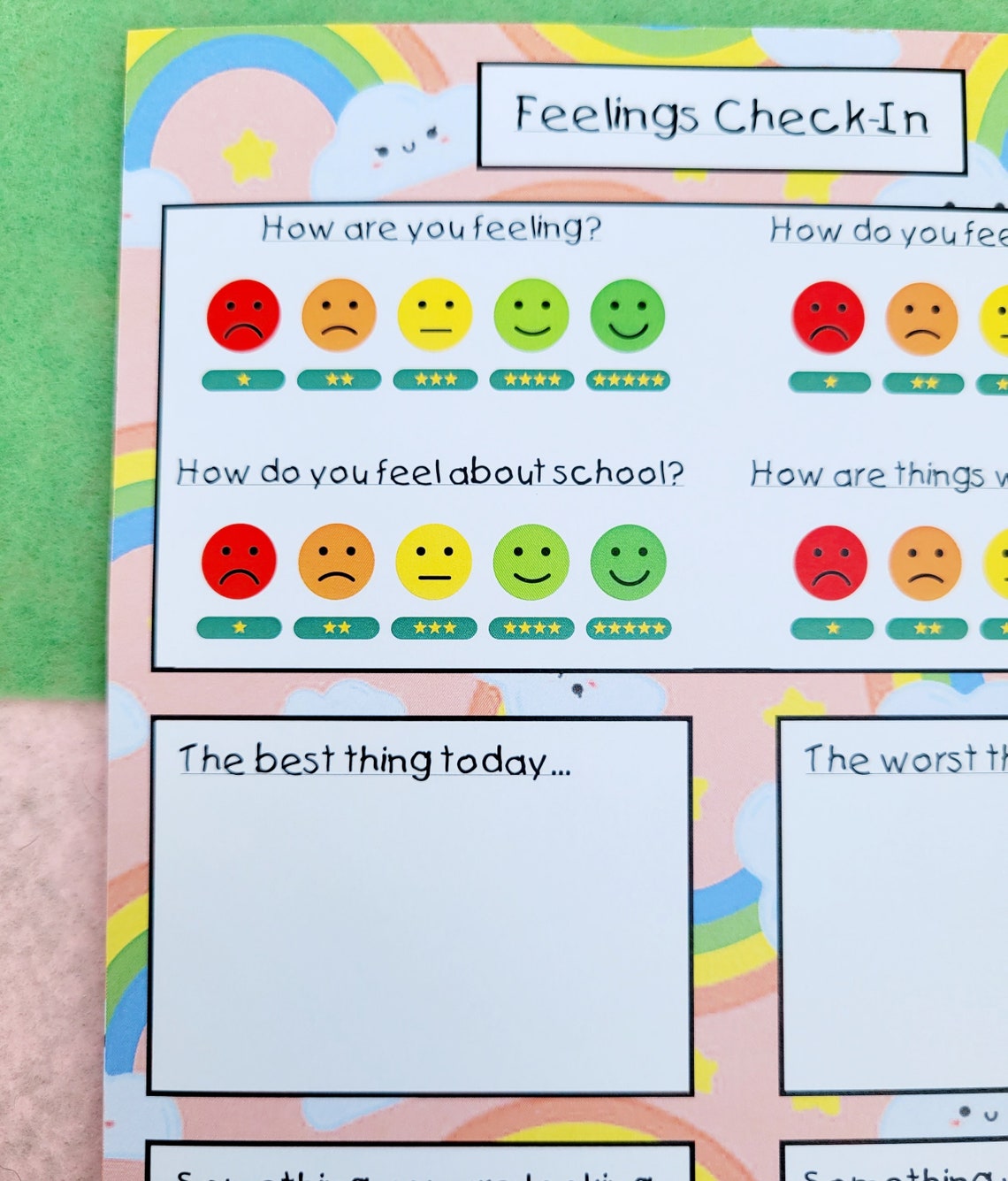 Feelings Pad for Children - Check in Pad, Mood Tracker, Parenting, Kids ...