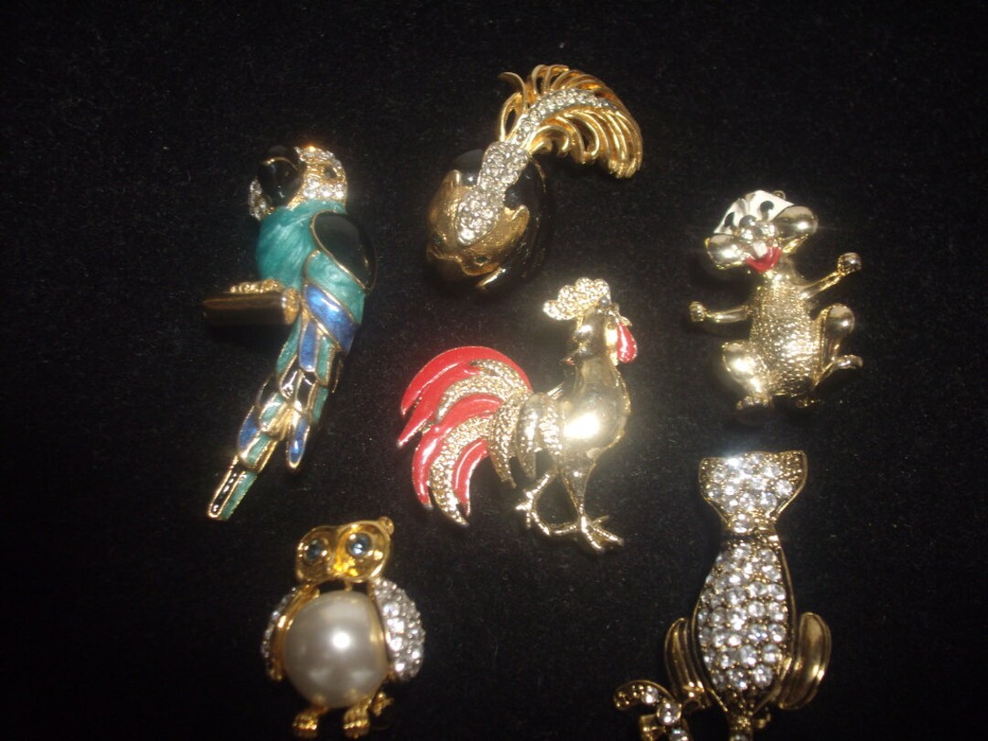 SIX Vintage Excellent Condition Different Animal Brooches - Etsy