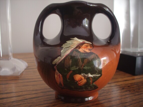 REDWOOD Pottery indian With A Revolver Handled - Etsy