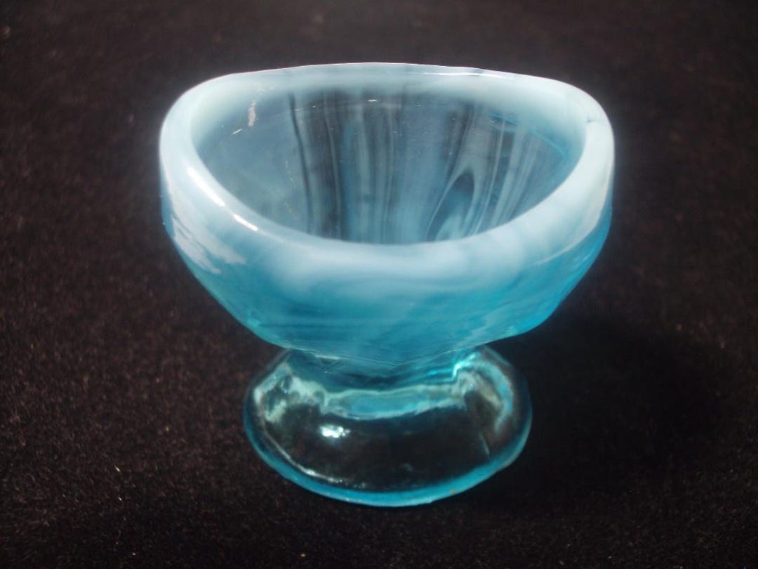 Unusual & Colorful Blue Slag Glass Panelled EYE CUP - Etsy