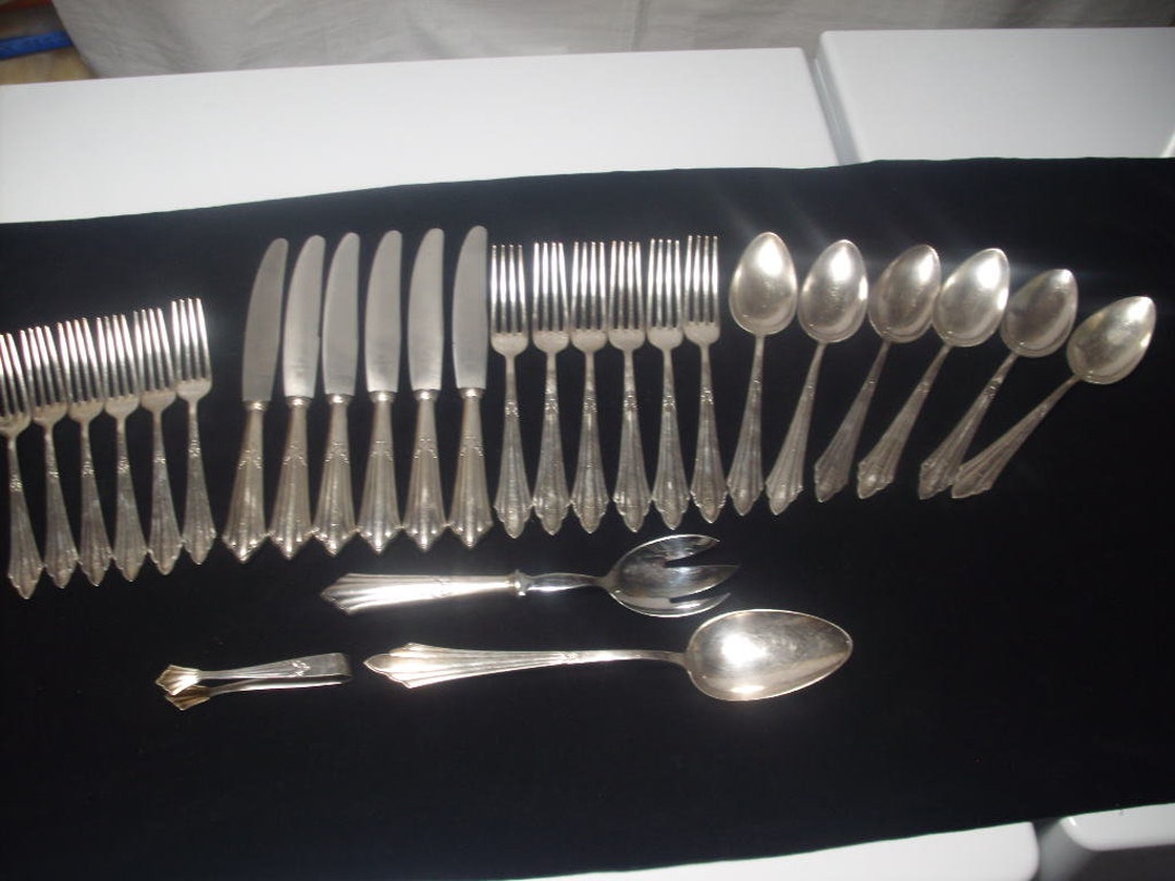 WMF Facher FAN Pattern Heavy Silver Plate 100 6 Place Settings ...