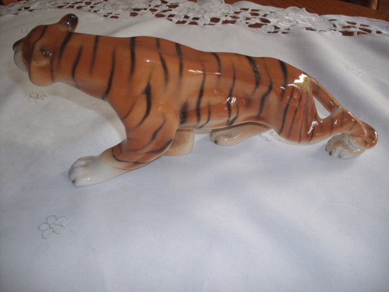 Fabulous ROYAL DUX Pottery Prancing TIGER Figurine pink - Etsy