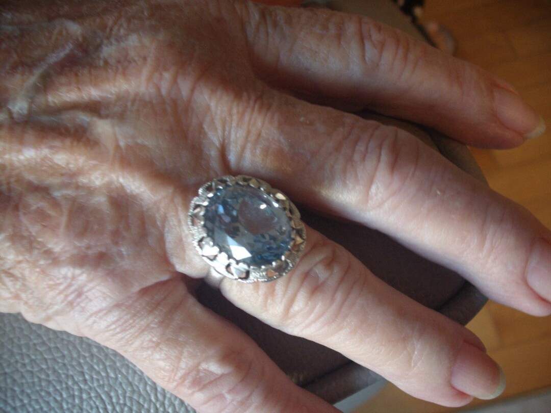 Beautiful Large Blue Oval Topaz in a Sterling 925 Silver - Etsy